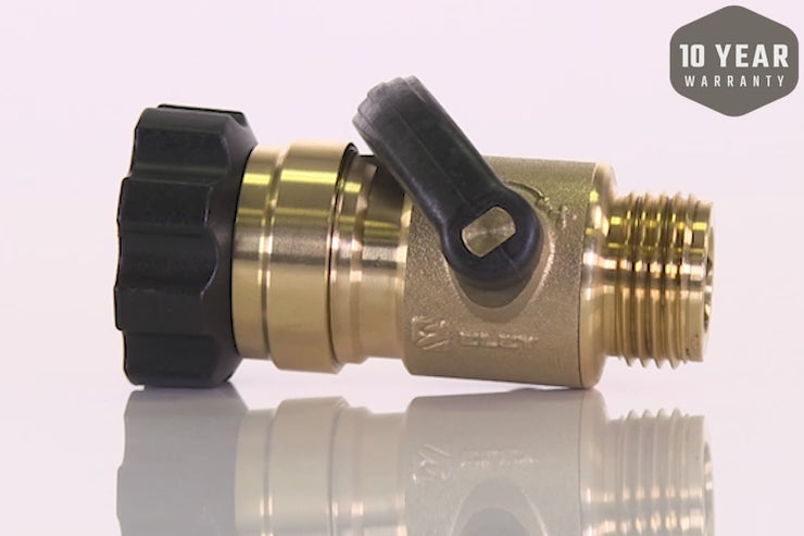 Brass Garden Hose Shut-off Valve with Swivel Fitting – Eley Hose Reels