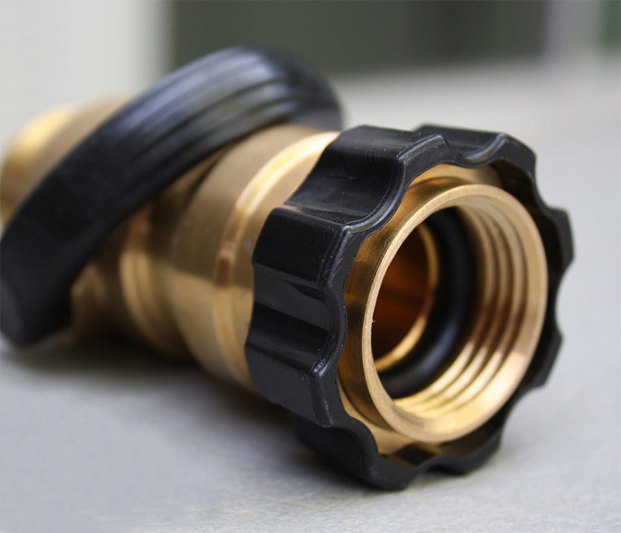 Brass Garden Hose Shut-off Valve with Swivel Fitting | ELEY Hose Reels